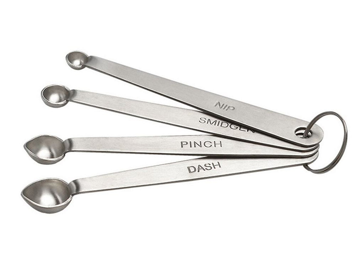 Metal Measuring Spoons - Set of 4 - Nip, Smidgen, Pinch, Dash – 123kitchens